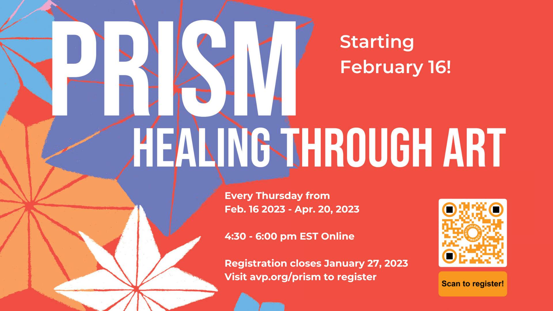 AVP's Art Therapy Group PRISM Spring 2023 - NYC Anti-Violence Project